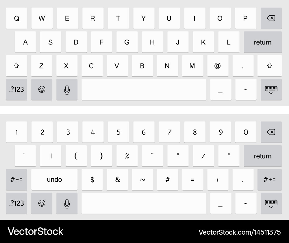 Compact virtual keyboard Royalty Free Vector Image