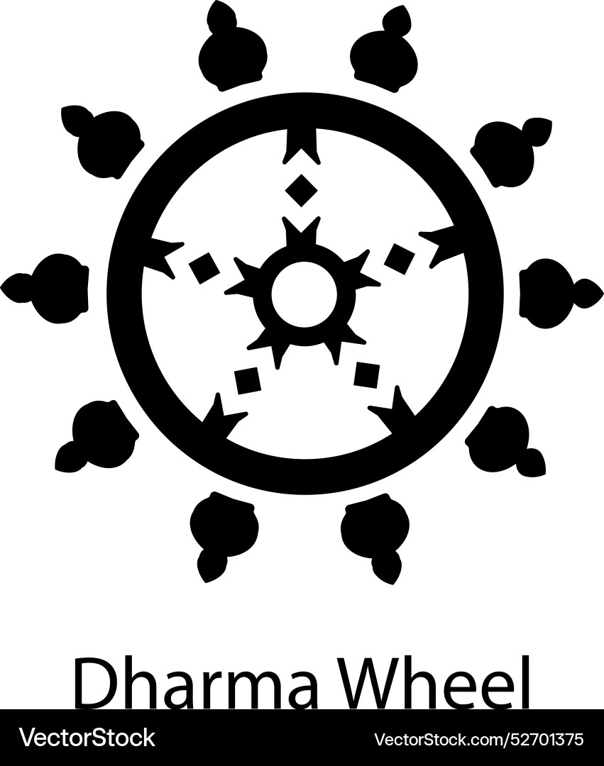 Dharma wheel Royalty Free Vector Image - VectorStock