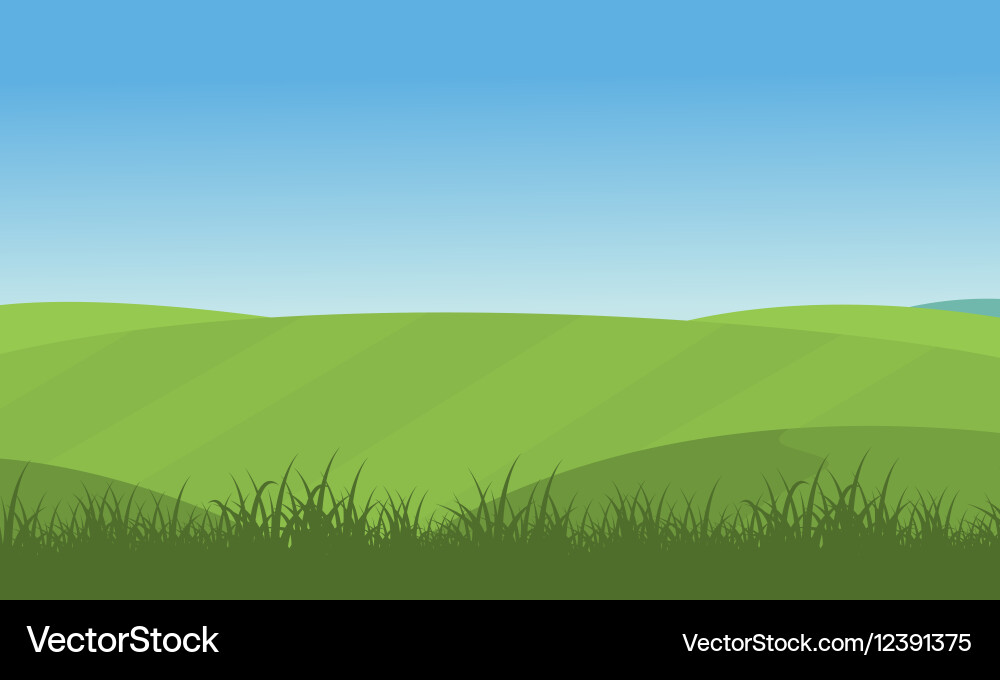 Green hill scenery Royalty Free Vector Image - VectorStock