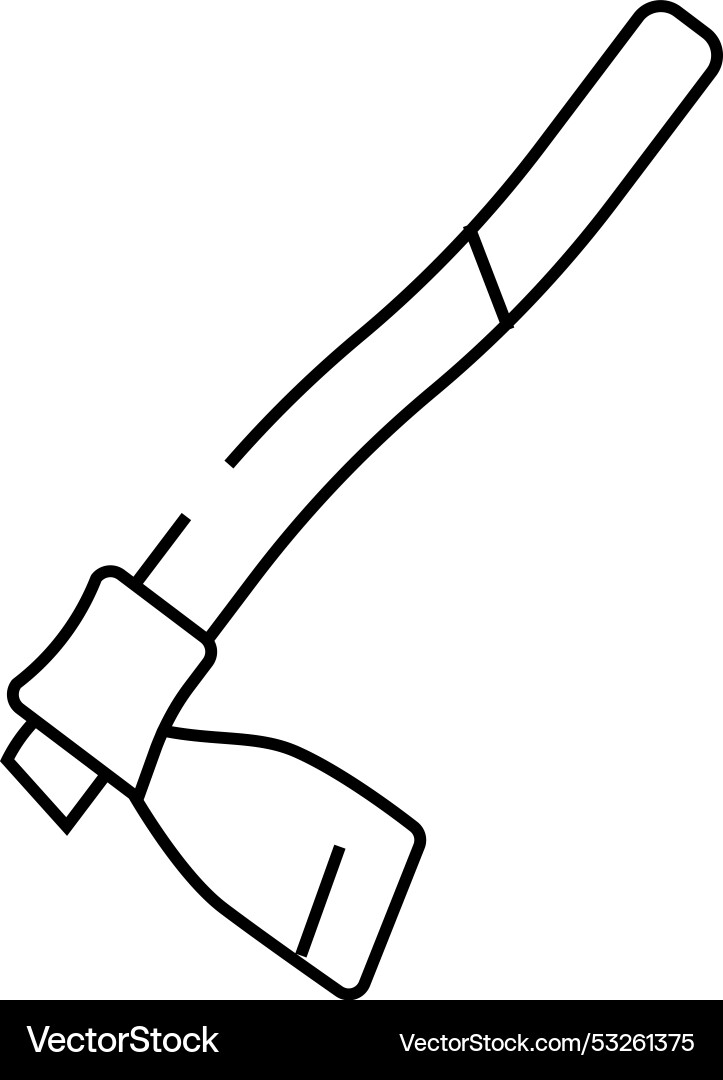 Hoe garden tool line icon Royalty Free Vector Image