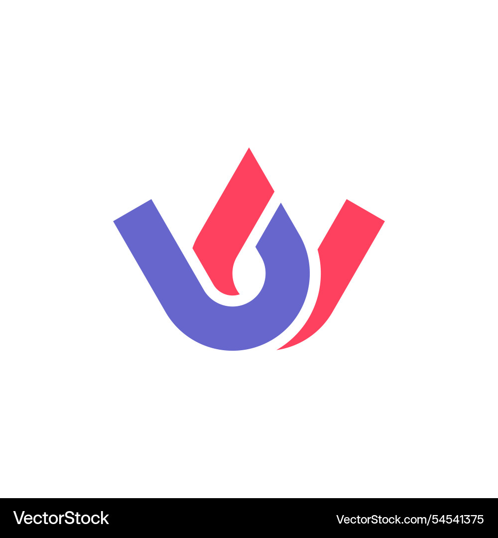 Letter uu double letter u logo Royalty Free Vector Image