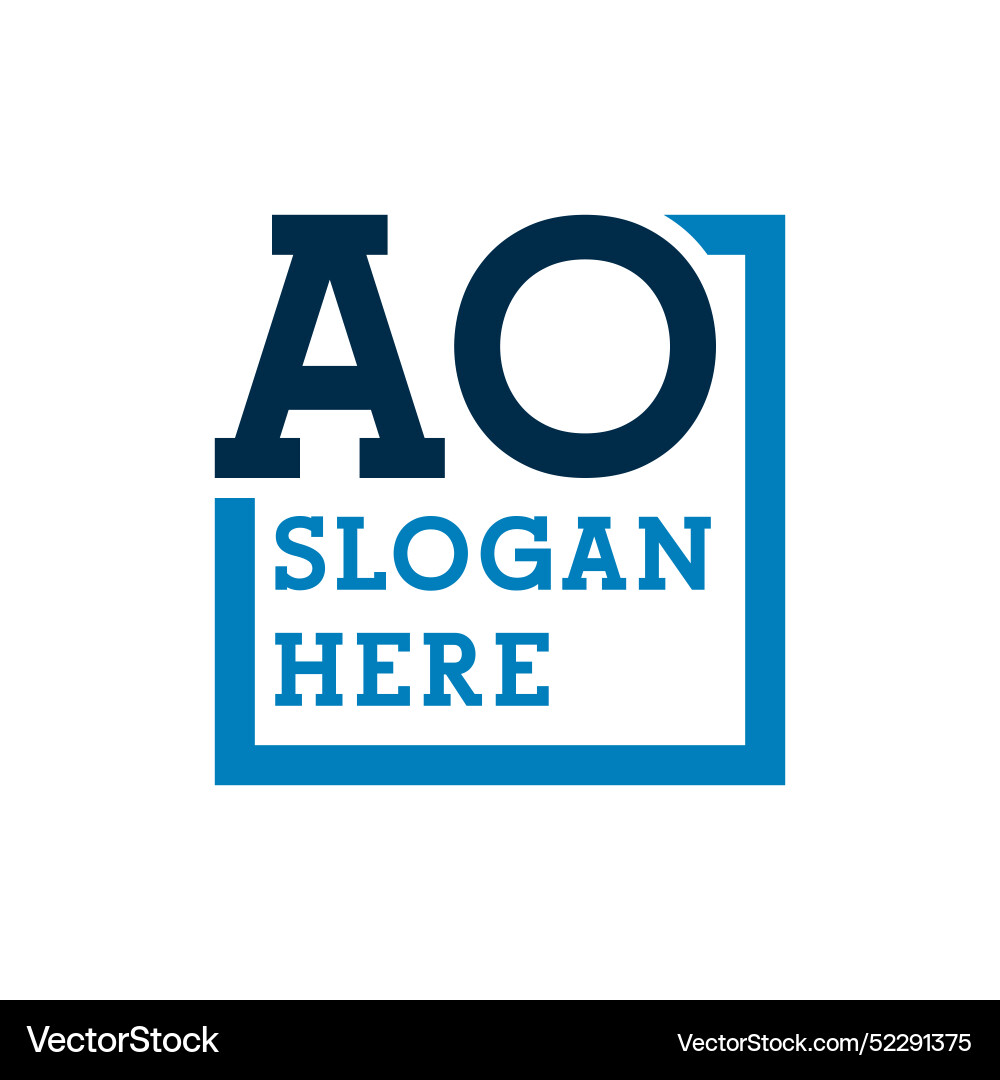 Minimal initials logo letters a and o ao initial Vector Image