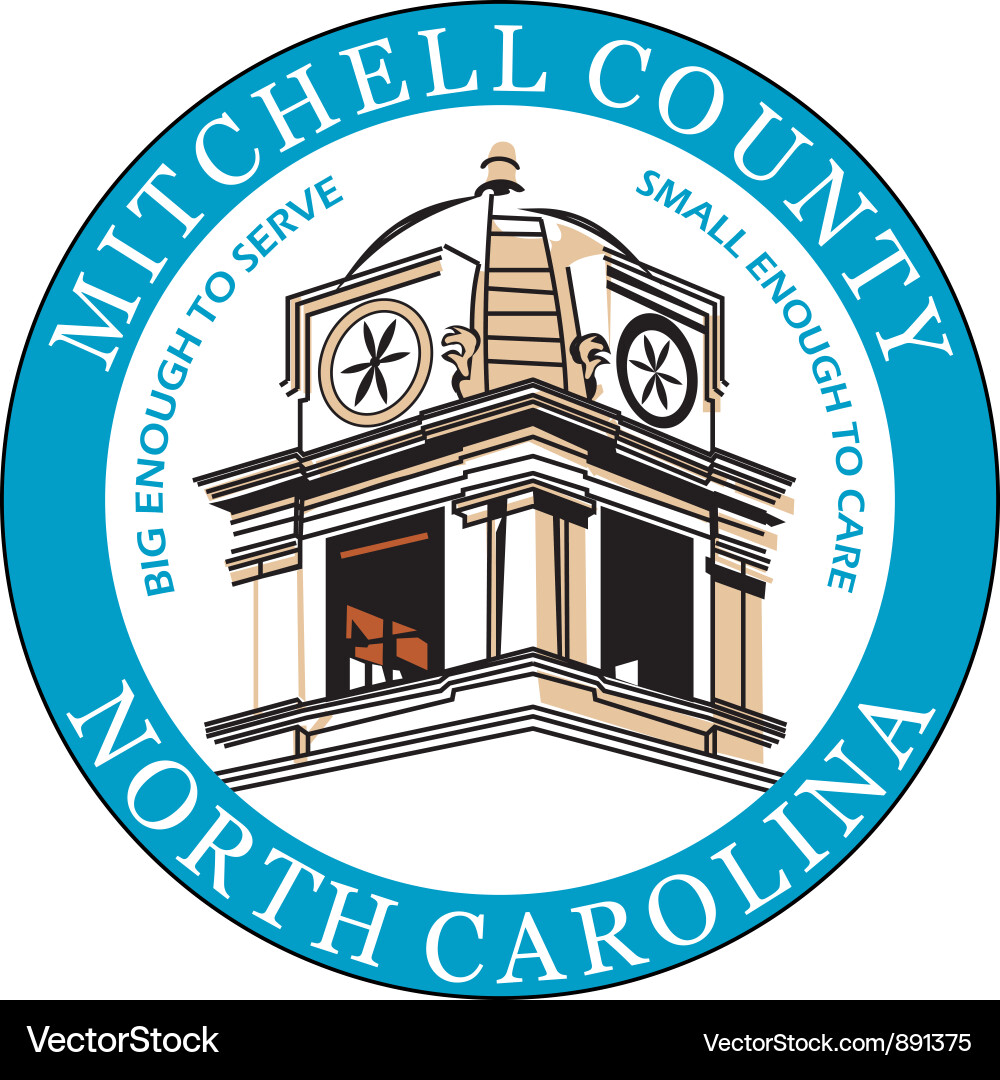 Mitchell county seal Royalty Free Vector Image