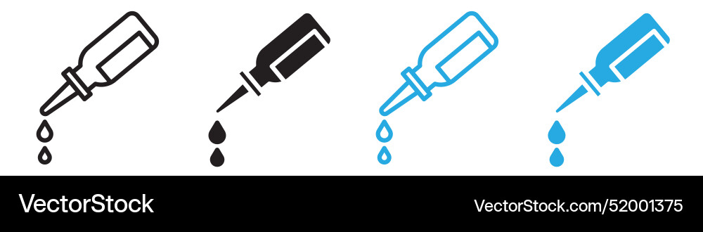 Oil dropper bottle icon line art Royalty Free Vector Image