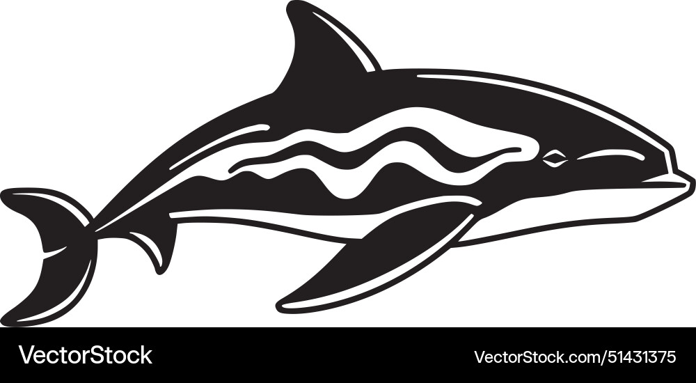 Orca - black and white isolated icon Royalty Free Vector