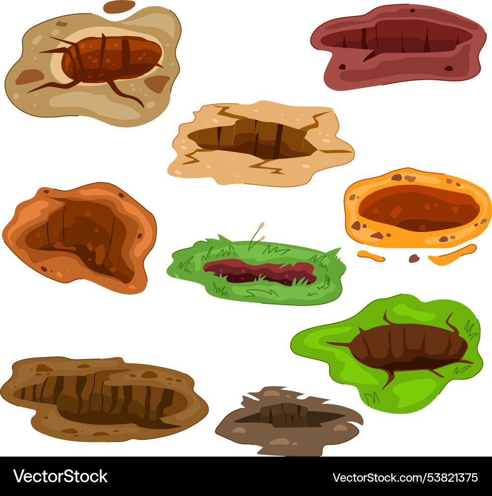 Pit set cartoon Royalty Free Vector Image - VectorStock