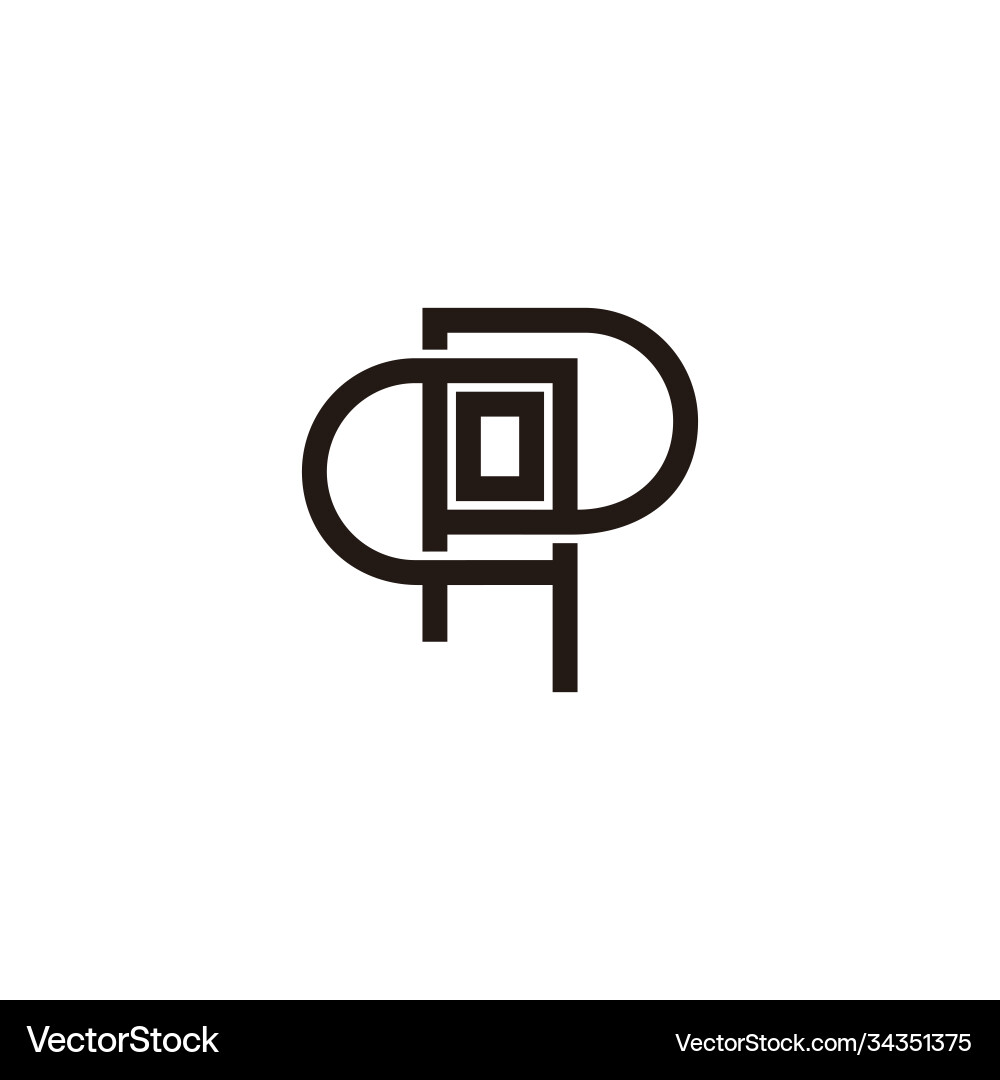 PP Geometric Logo - Squared Lines Royalty Free Vector Image