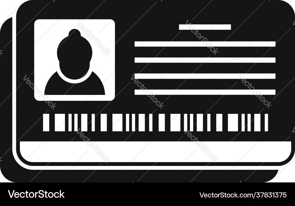Retirement id card icon simple style Royalty Free Vector