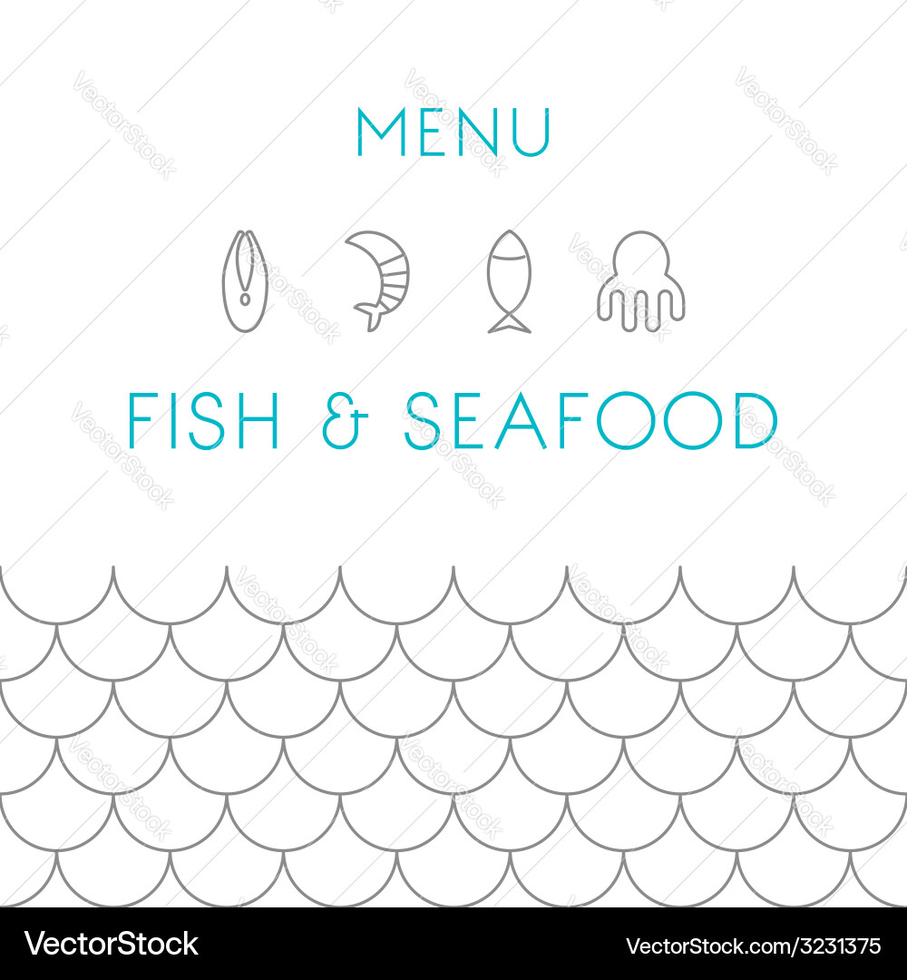 Seafood Restaurant Menu Template Royalty Free Vector Image