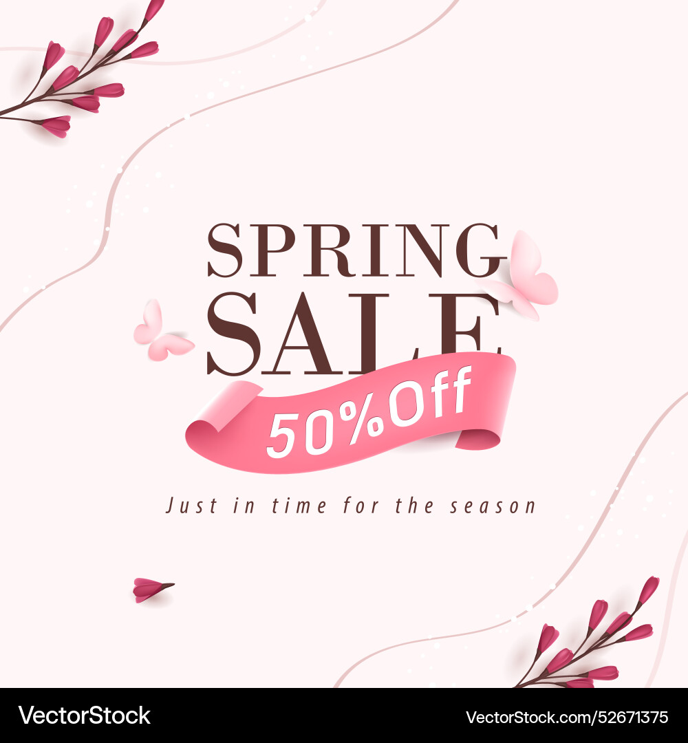 Spring sale header or banner design promotion Vector Image