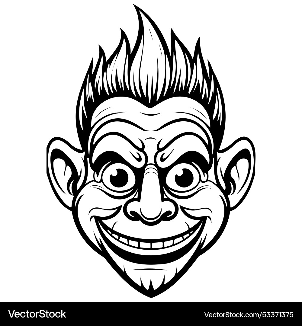Troll face black hand drawn line transpiderarent Vector Image