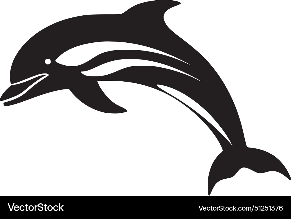 Dolphin - minimalist and simple silhouette Vector Image