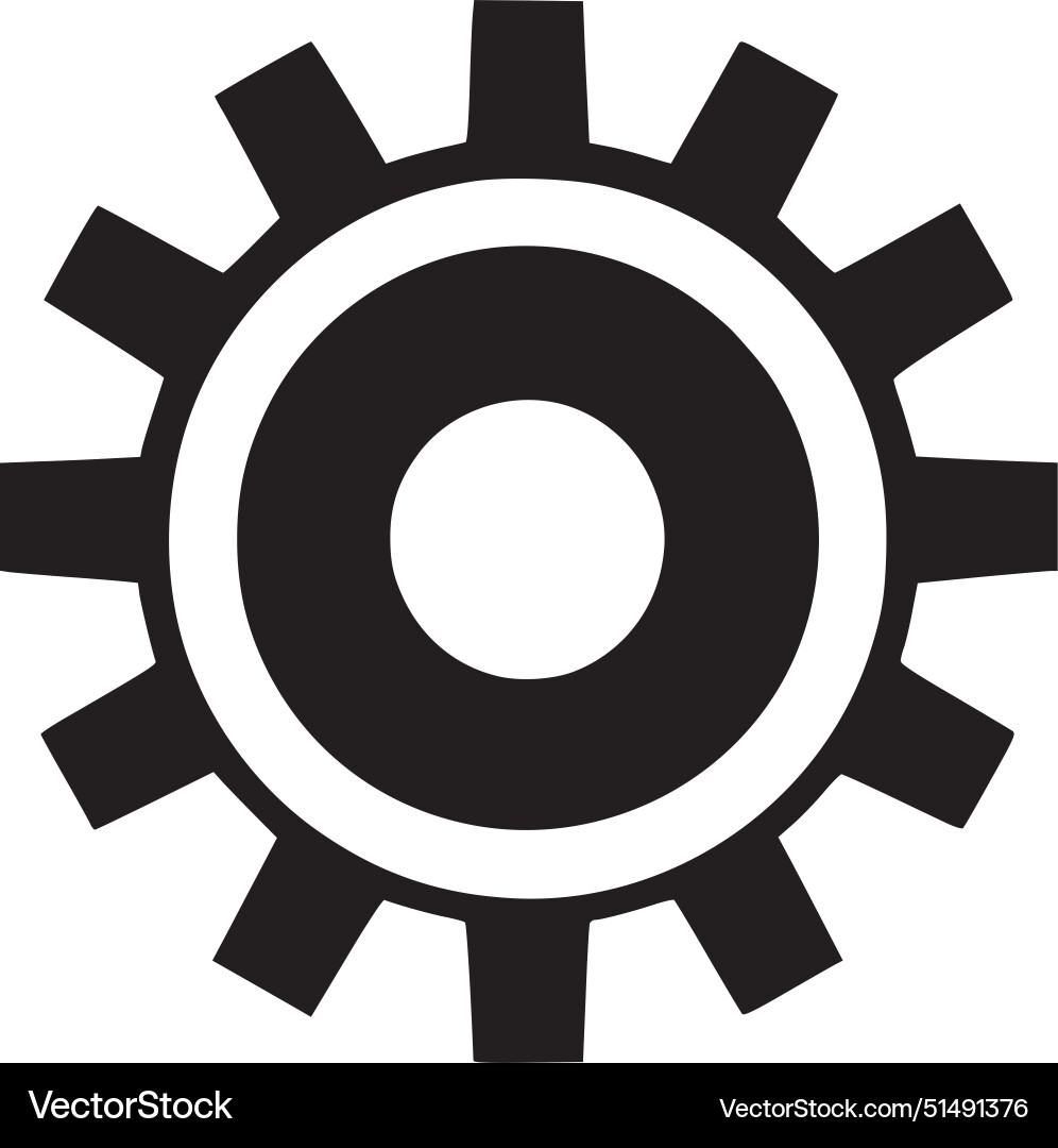 Gear - black and white Royalty Free Vector Image