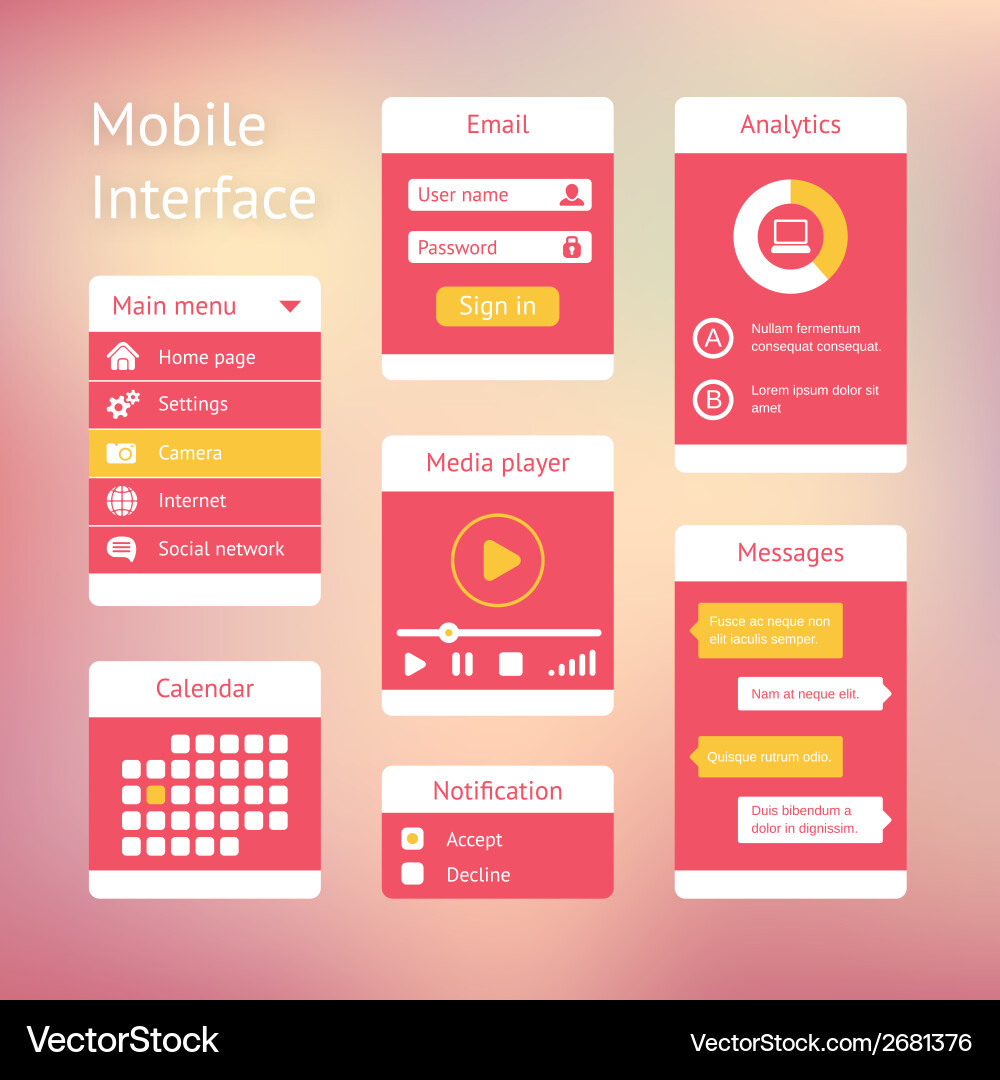 Interface elements Royalty Free Vector Image - VectorStock