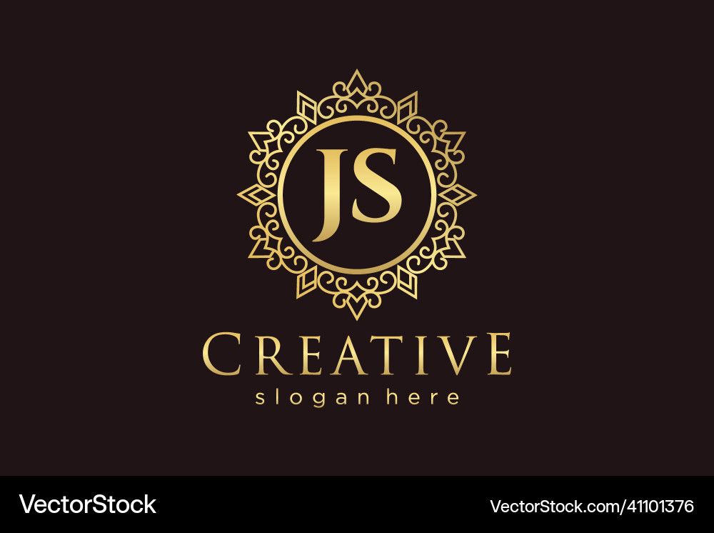 Js initial letter luxury calligraphic feminine Vector Image