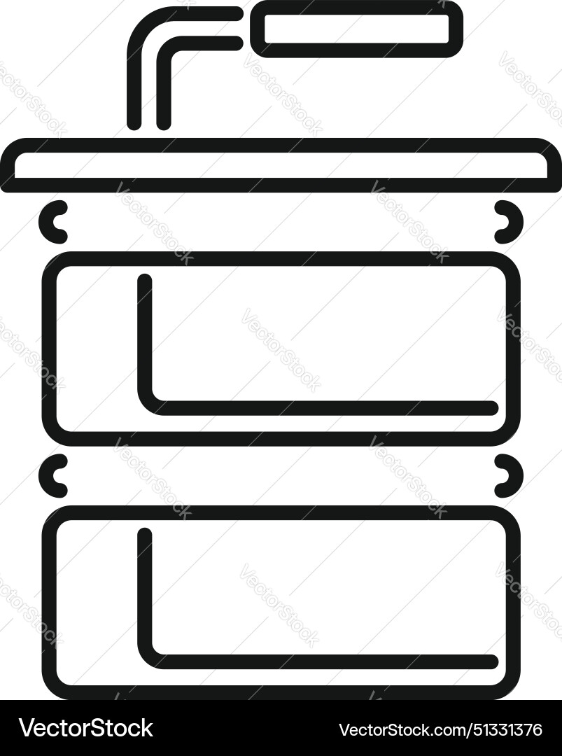 Line art drawing of double sink vanity Royalty Free Vector