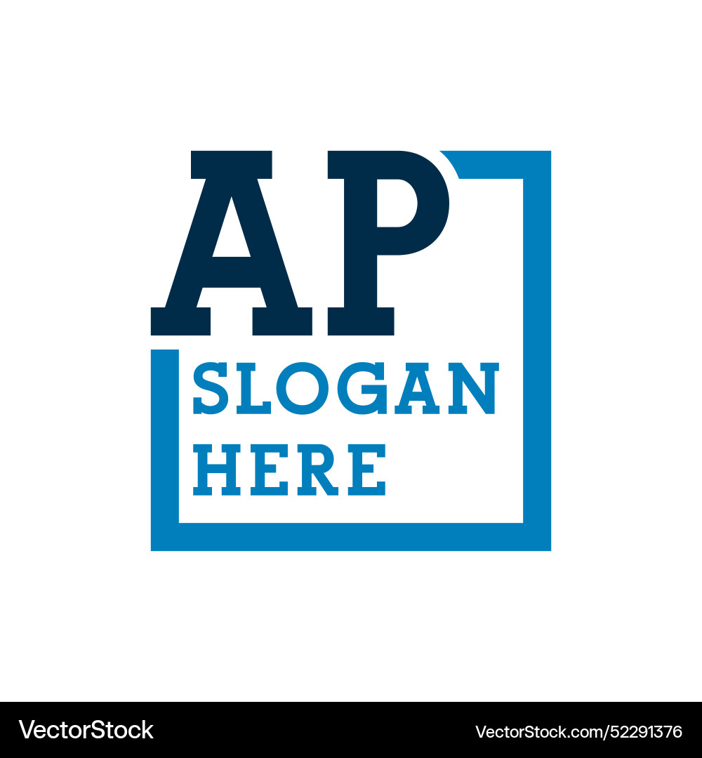 Minimal initials logo letters a and p ap initial Vector Image