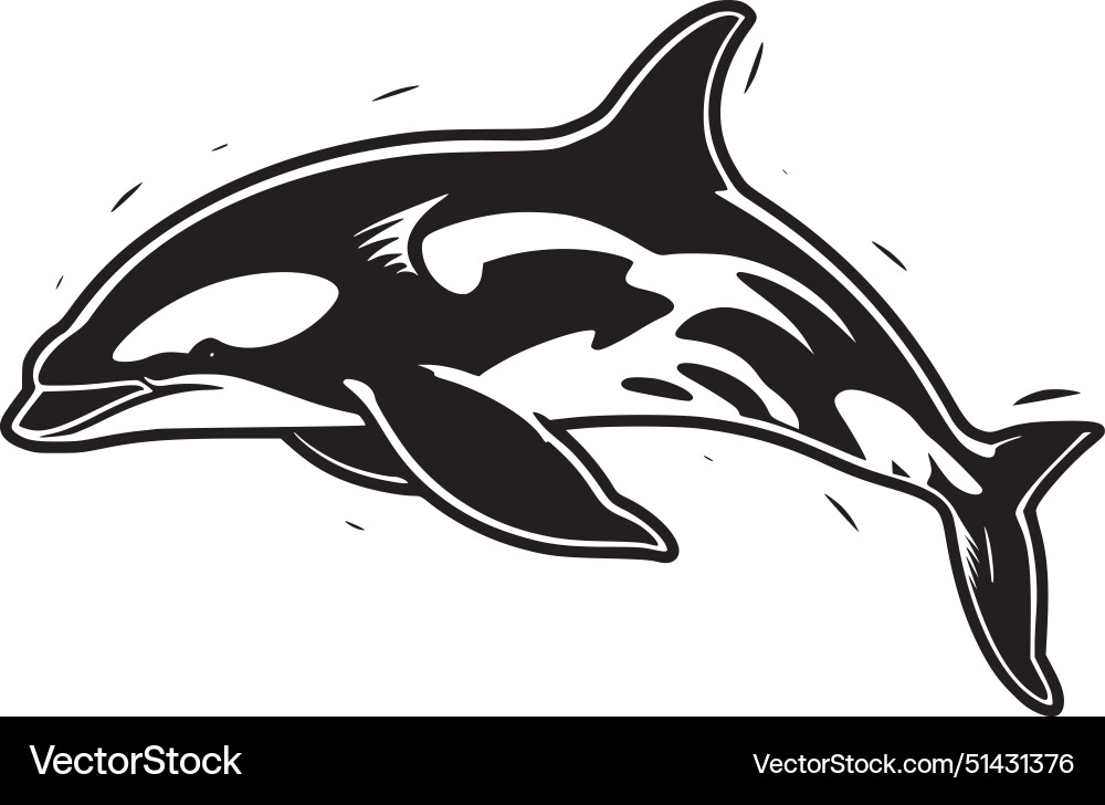 Orca - minimalist and simple silhouette Royalty Free Vector