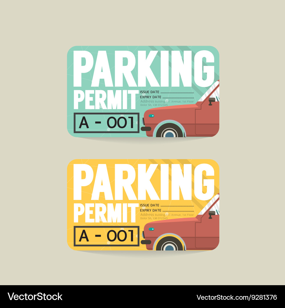 Parking permit card Royalty Free Vector Image - VectorStock