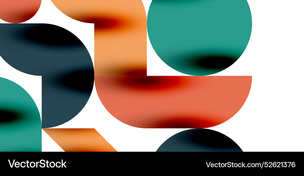 Tech minimal circular shapes geometric art Vector Image