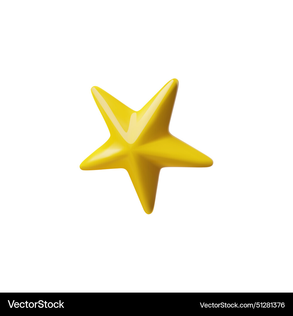 Yellow star with sharp corners 3d isometric Vector Image
