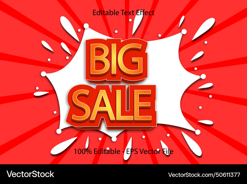 Big sale 3d emboss cartoon style design Royalty Free Vector