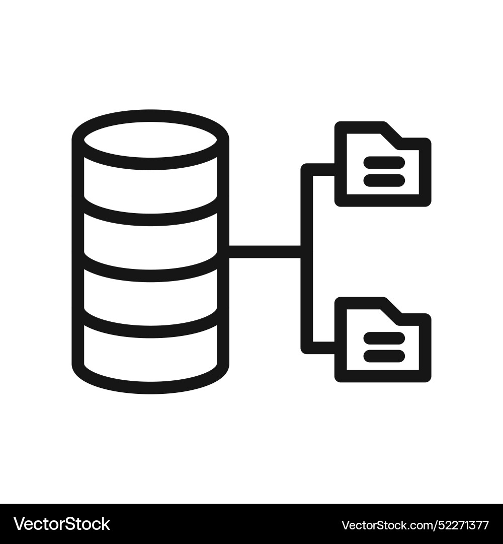 Data storage icon black line art logo Royalty Free Vector