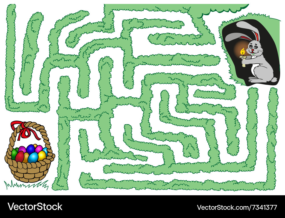 Easter Maze with Bunny Royalty Free Vector Image