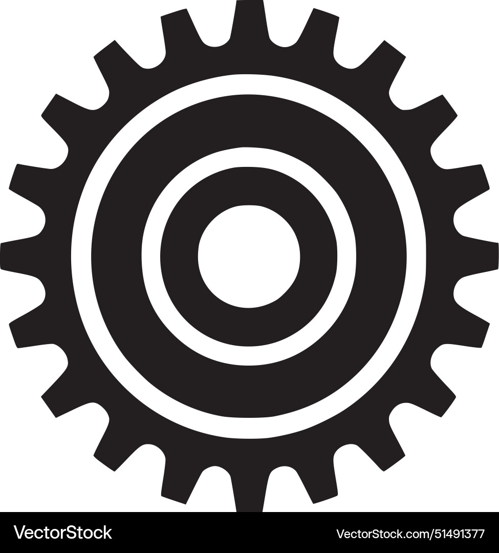 Gear - black and white Royalty Free Vector Image