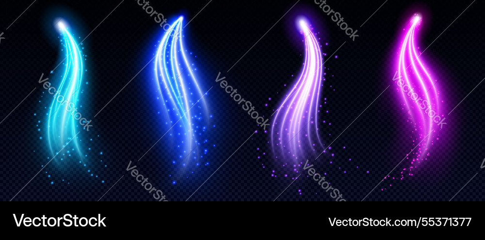 Magic glowing light arrows set Royalty Free Vector Image