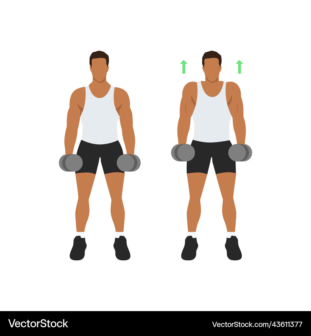 Dumbbell Shrug Barbell Shrugs Fitness Exercise Workout Animation