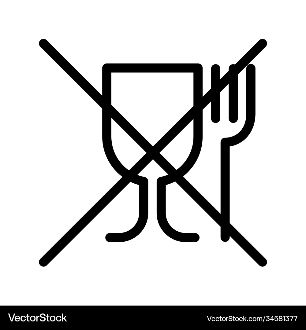 Not suitable for food icon isolated on white Vector Image