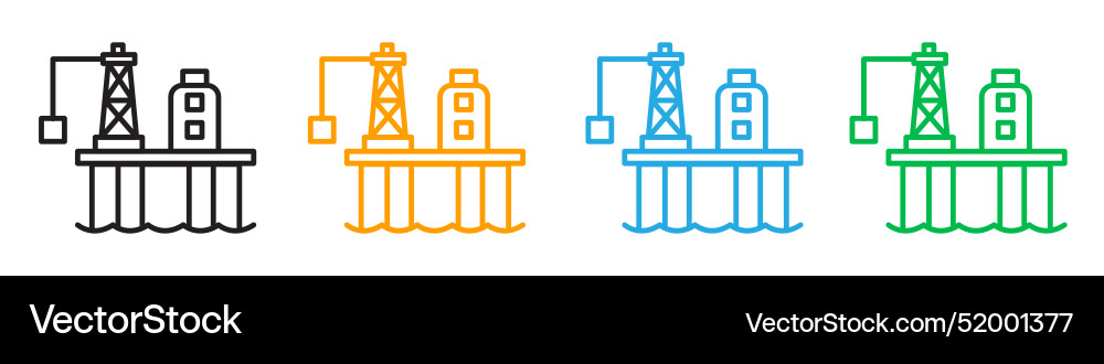 Oil platform icon representing fuel extraction Vector Image