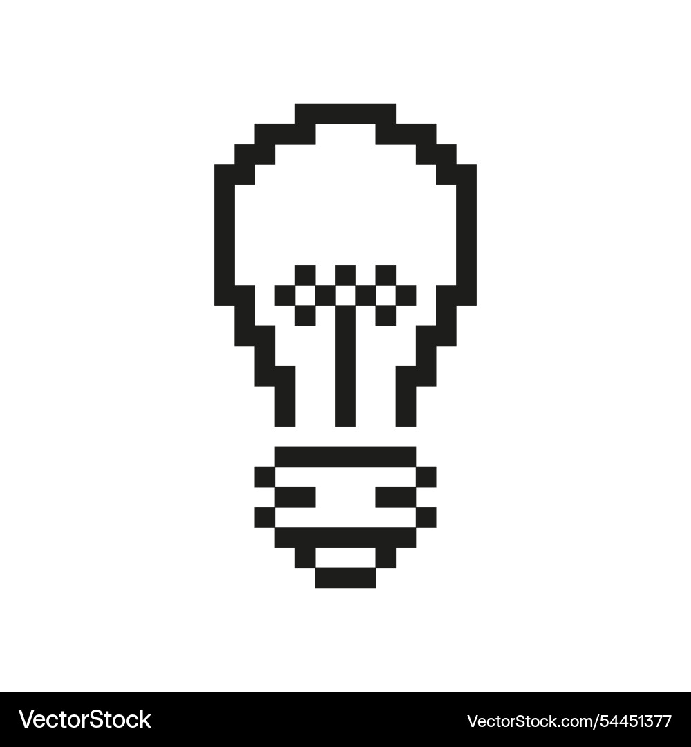 Pixelated lightbulb icon idea and creativity Vector Image