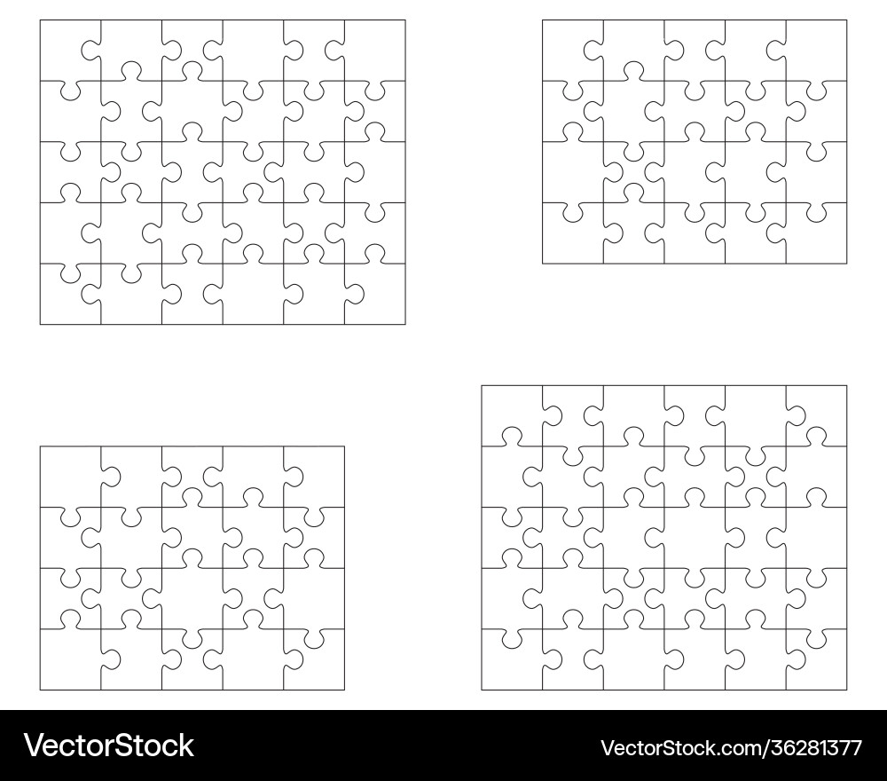 Puzzles separate pieces Royalty Free Vector Image