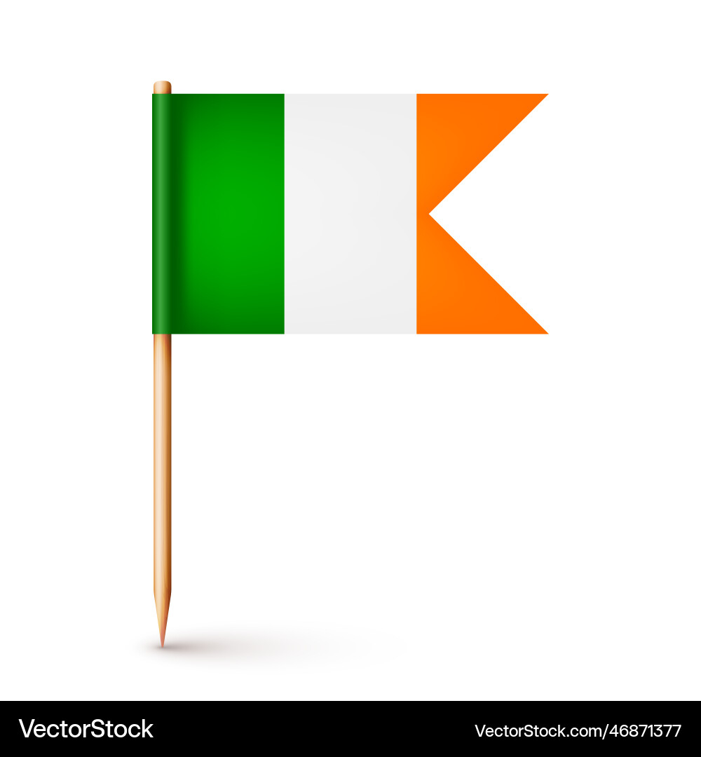 Realistic irish toothpick flag souvenir from Vector Image