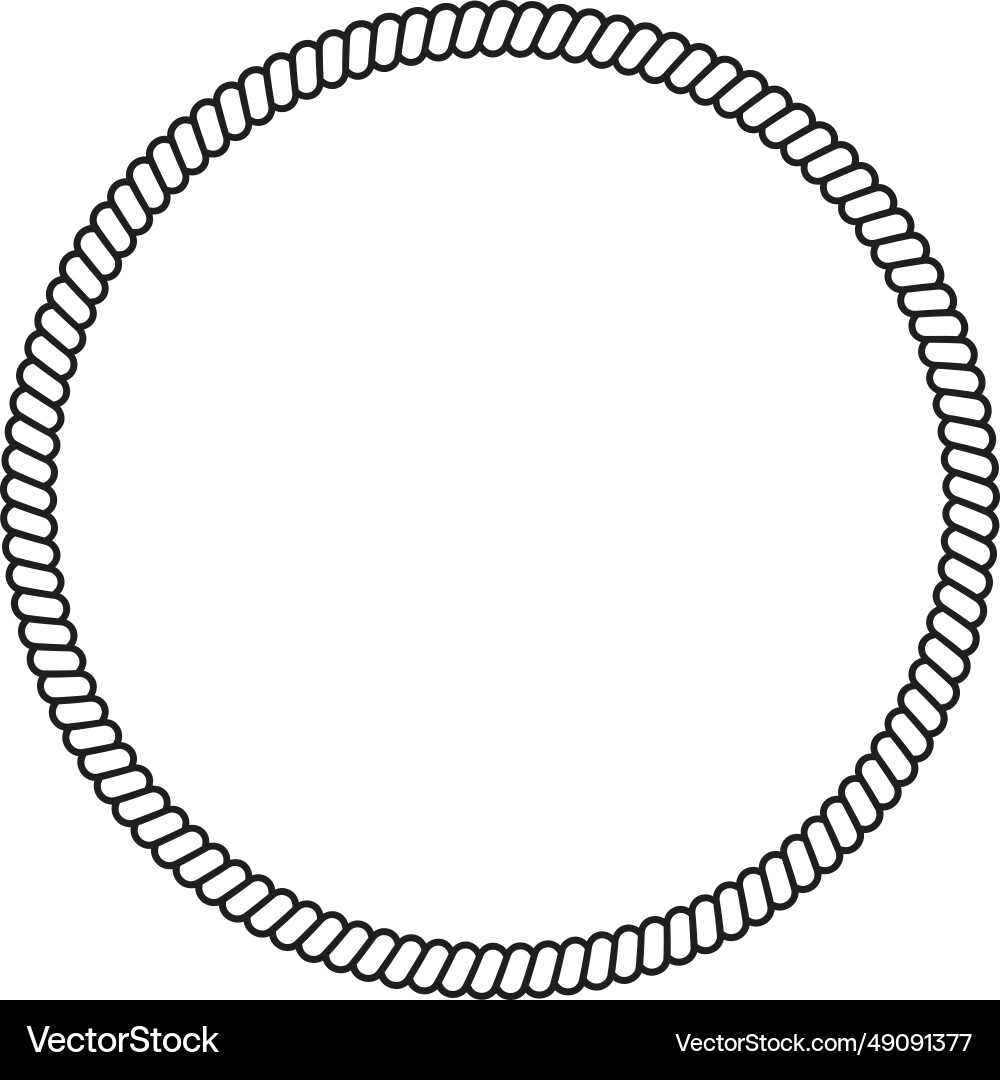 Round rope frame minimalist border with twisted Vector Image