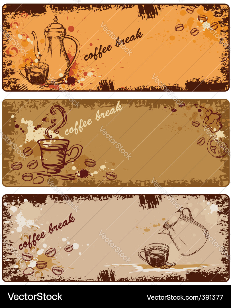 Set of coffee banners Royalty Free Vector Image