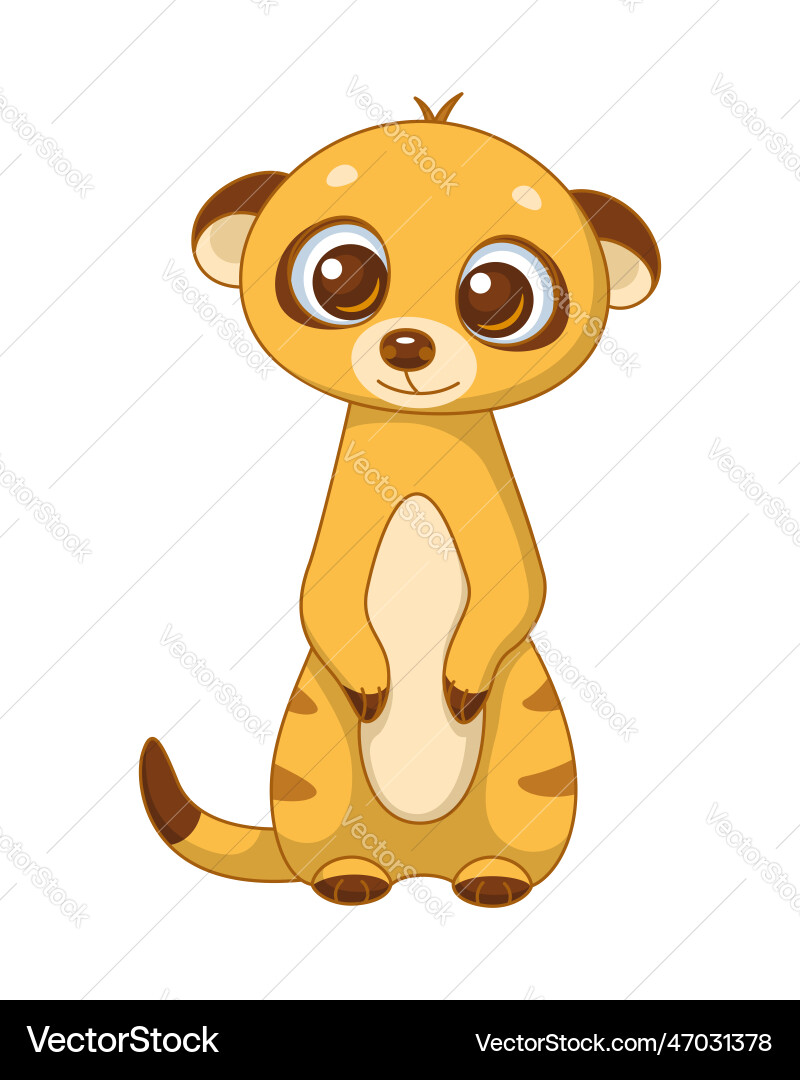 Cute meerkat cartoon Royalty Free Vector Image
