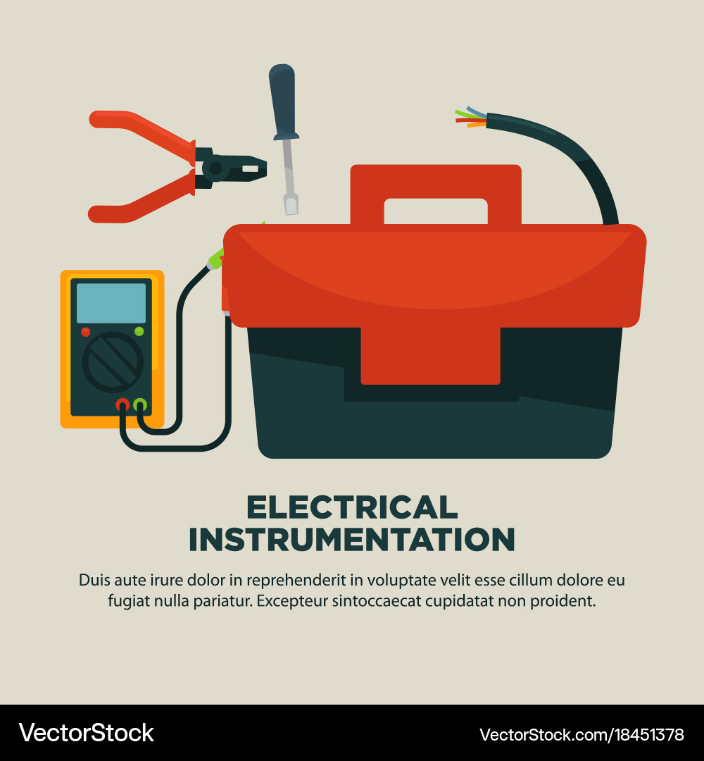 Electrical instrumentation for repairement works Vector Image