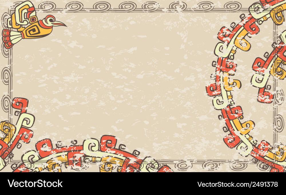 Horizontal background in the aztec style Vector Image