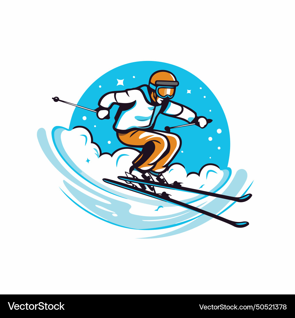 Skiing icon skier on skis Royalty Free Vector Image