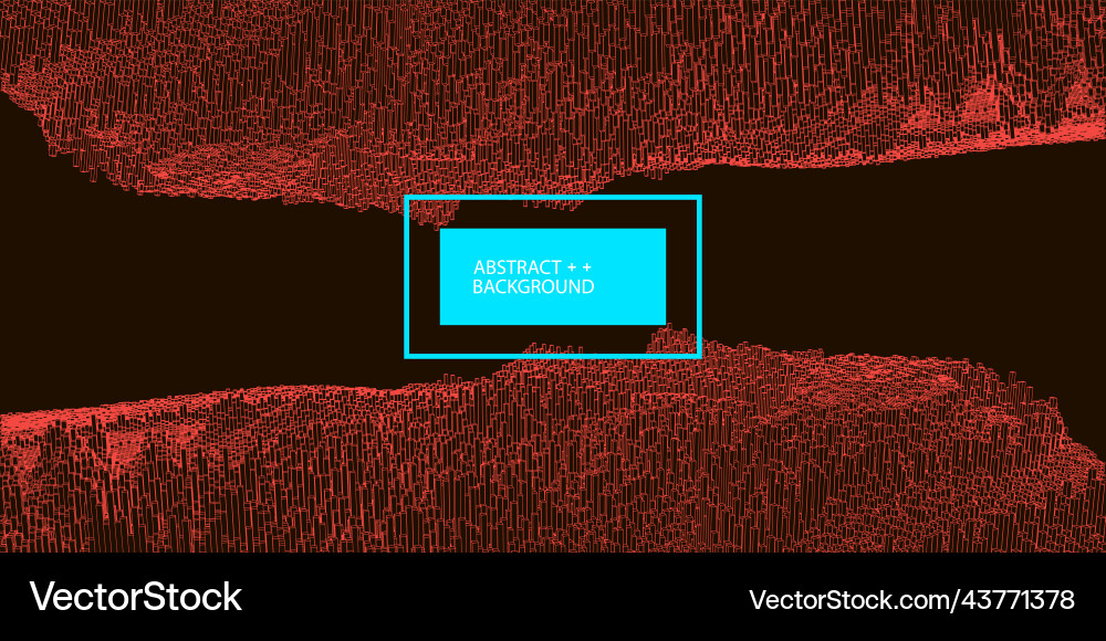 Square pattern wireframe landscape background Vector Image