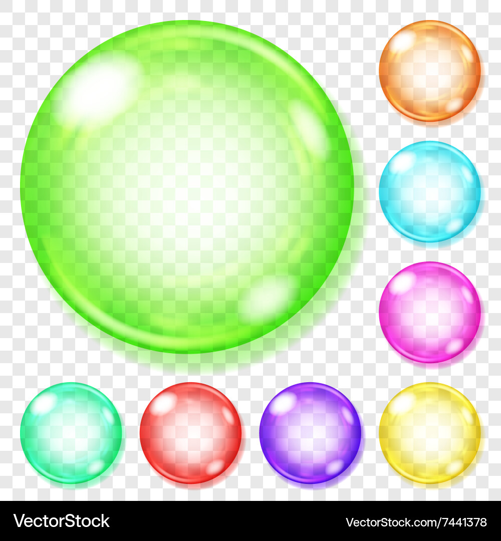 Transparent multicolored glass spheres Royalty Free Vector