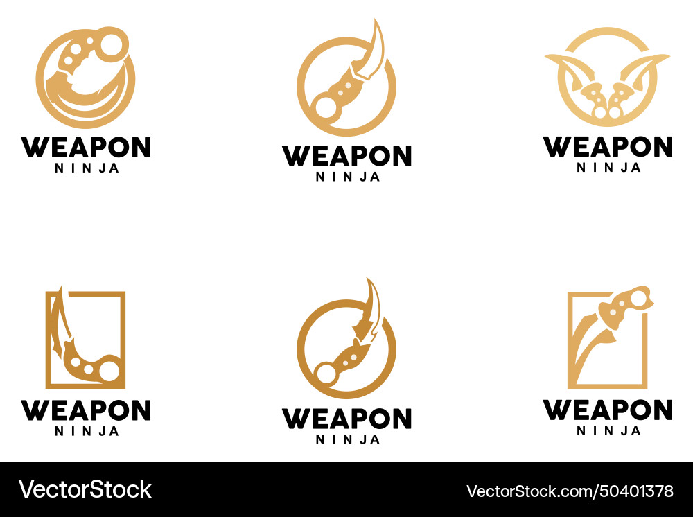 Weapon logo traditional karambit ninja Royalty Free Vector