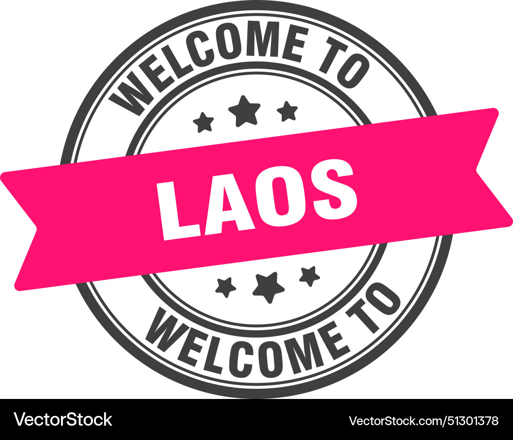 Welcome to laos stamp round sign Royalty Free Vector Image