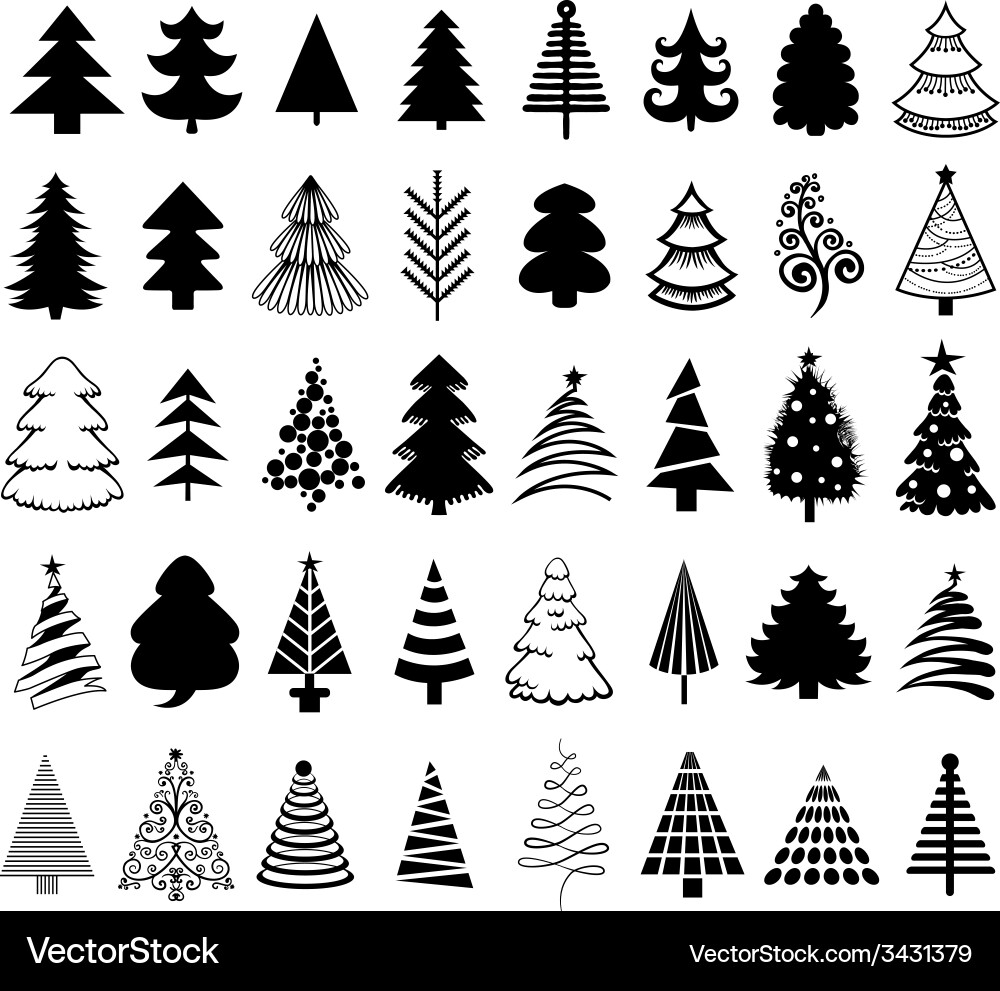 Christmas trees Royalty Free Vector Image - VectorStock