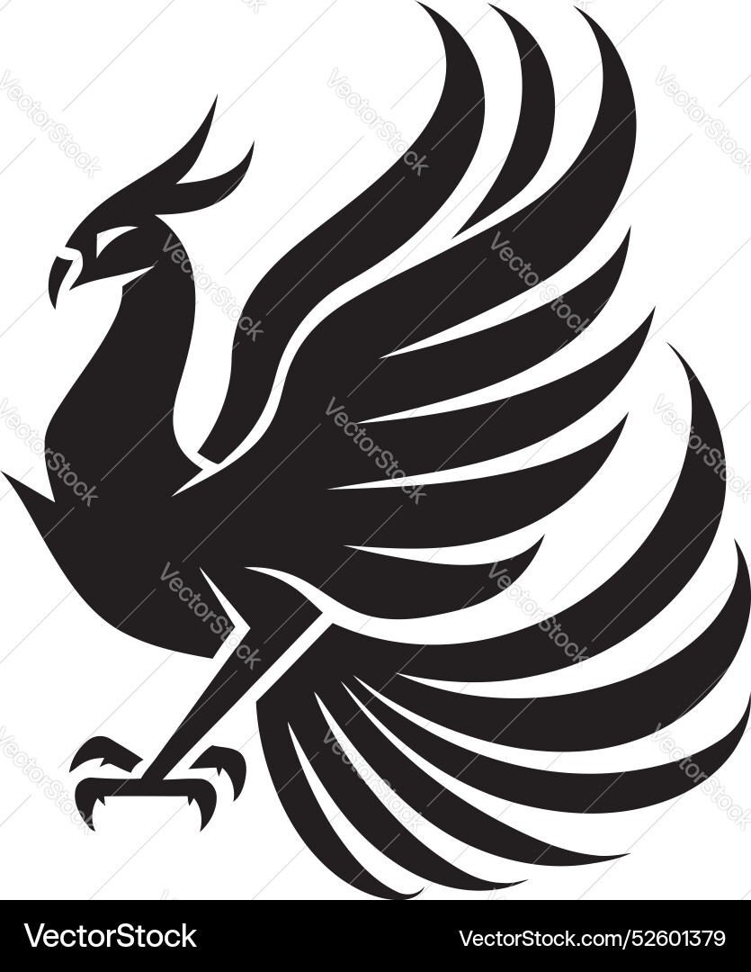 Eternal flame logo design of mythical phoenix Vector Image