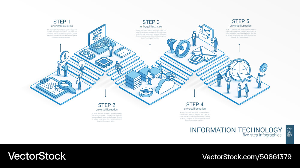 Information technology isometric concept Vector Image
