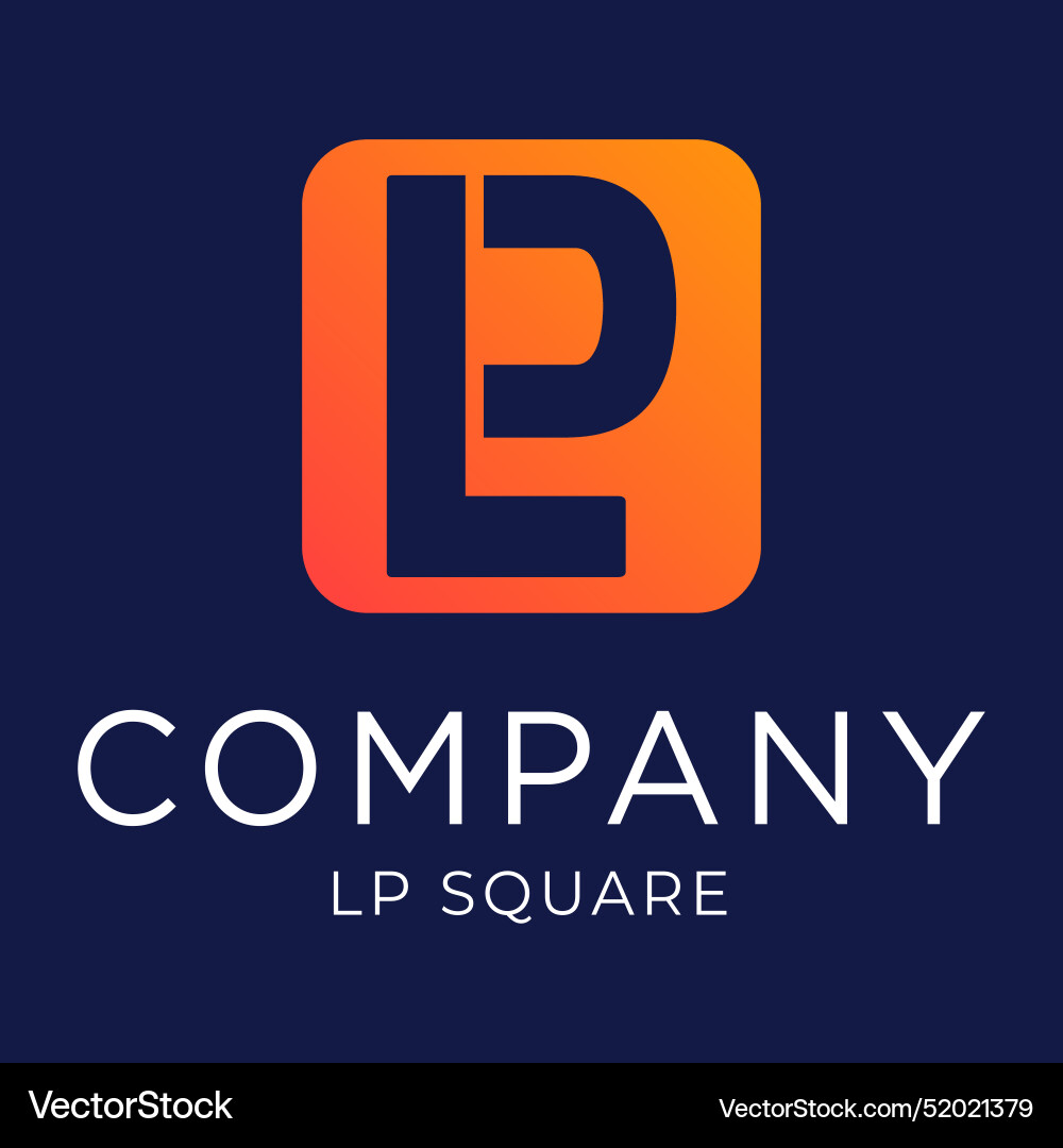 Modern colorful letter pl lp logo design te Vector Image